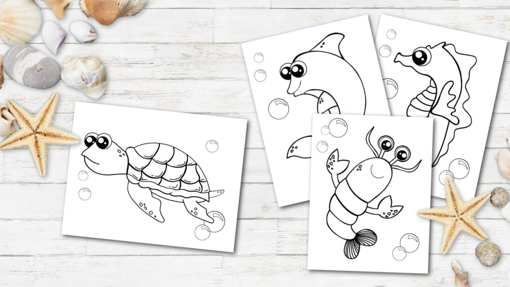 40 Ocean Animal Printable Templates and Coloring Pages – Simple Mom ...