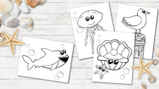 40 Ocean Animal Printable Templates and Coloring Pages – Simple Mom ...