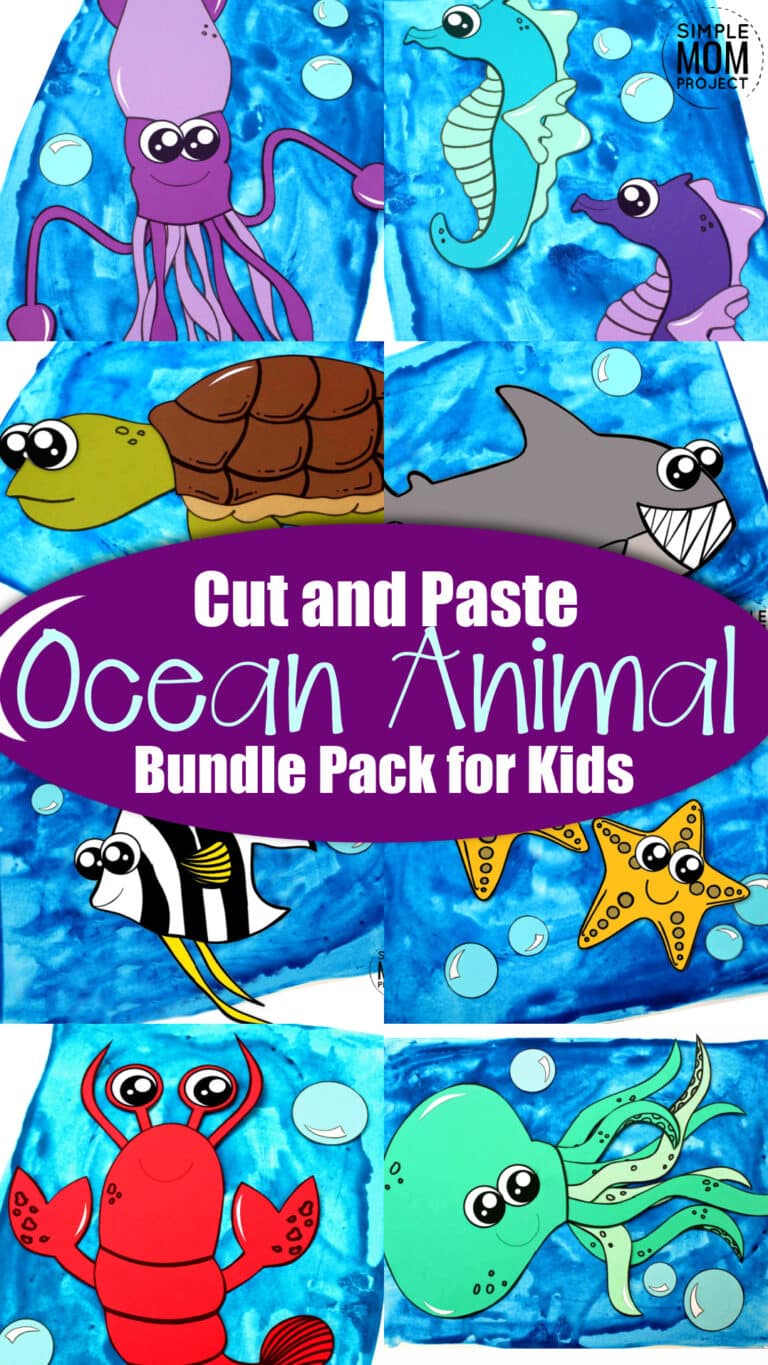 45 Ocean Animal Cut and Paste Craft Instant Printable Templates ...