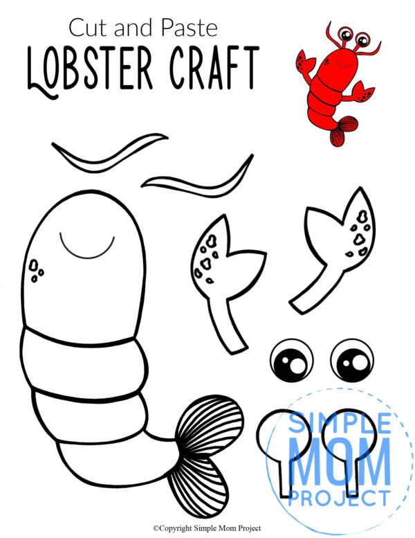 22 Black and White Ocean Animal Cut and Paste Craft Templates – Simple ...