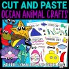 45 Ocean Animal Cut and Paste Craft Instant Printable Templates ...