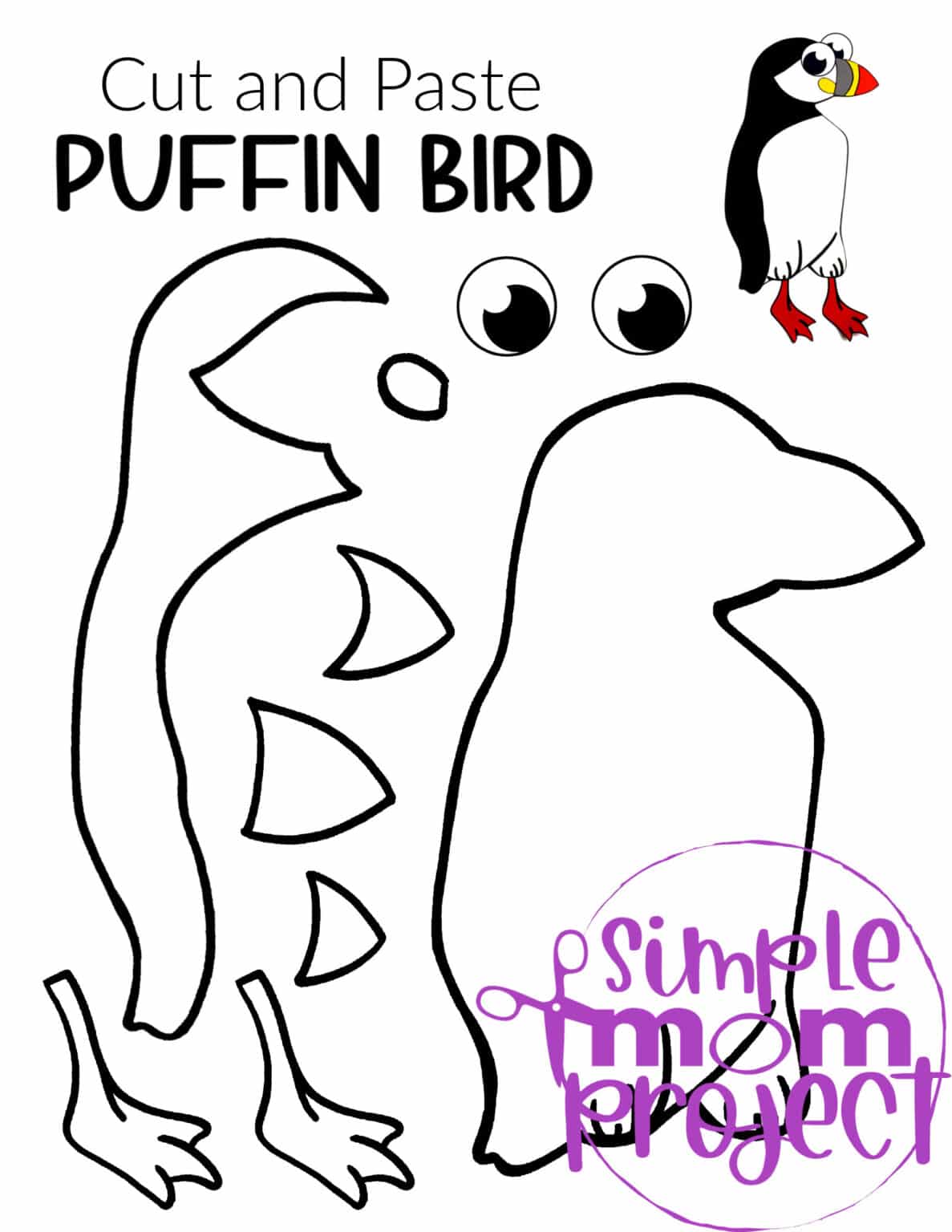 Arctic Animal Crafts – 14 Black & White Printable Cut & Paste Templates ...