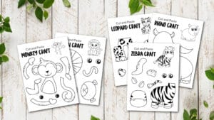 20 Safari Animal Cut and Paste Printable Craft Templates for Kids ...