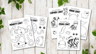 20 Safari Animal Cut and Paste Printable Craft Templates for Kids ...