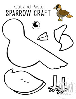 Black and White Bird Cut and Paste Craft Templates - Simple Mom Project ...