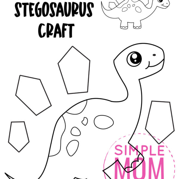10 Black and White Dinosaur Cut and Paste Craft Templates – Simple Mom ...