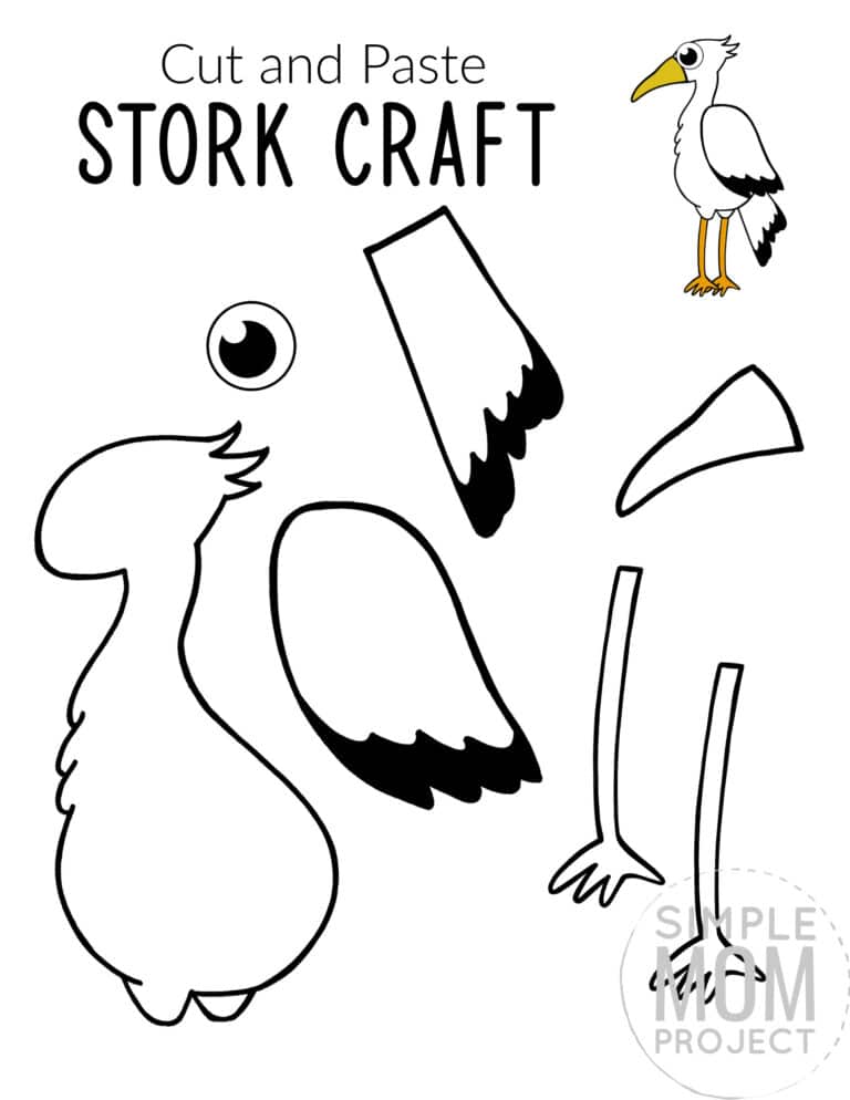15 Black and White Bird Cut and Paste Craft Templates – Simple Mom ...