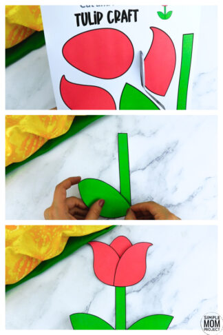 Flower Crafts – 8 Full-Color Printable Cut & Paste Templates for Kids ...