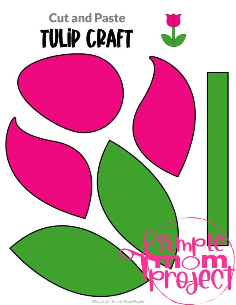 Flower Crafts – 8 Full-Color Printable Cut & Paste Templates for Kids ...