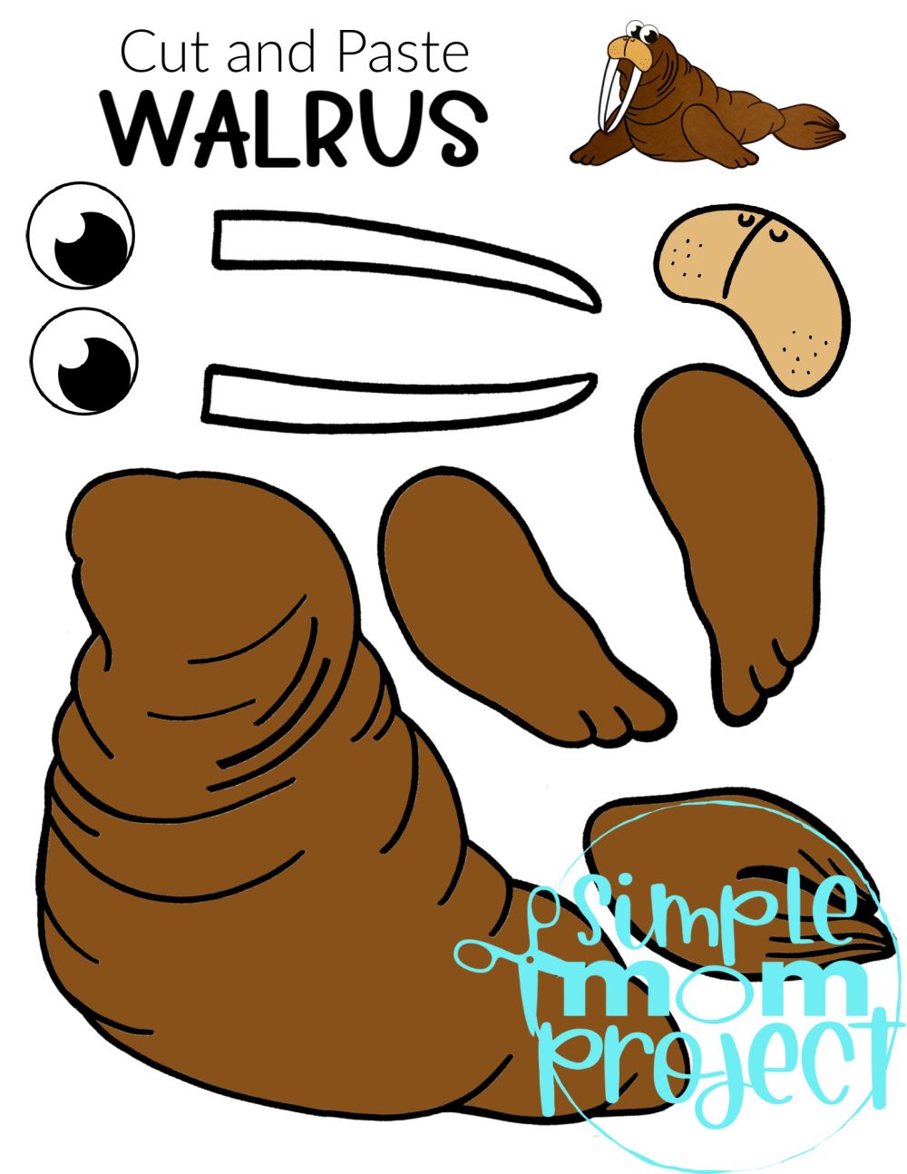 14 Full Colored Arctic Animal Cut and Paste Craft Templates – Simple ...