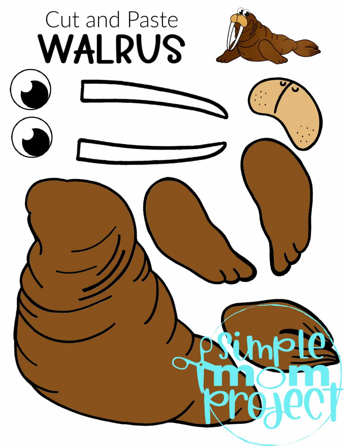 14 Full Colored Arctic Animal Cut and Paste Craft Templates – Simple ...