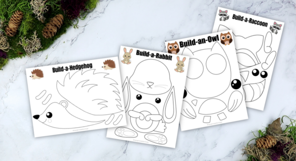 20 Woodland Animal Cut and Paste Craft Templates | Full Colored & Black ...