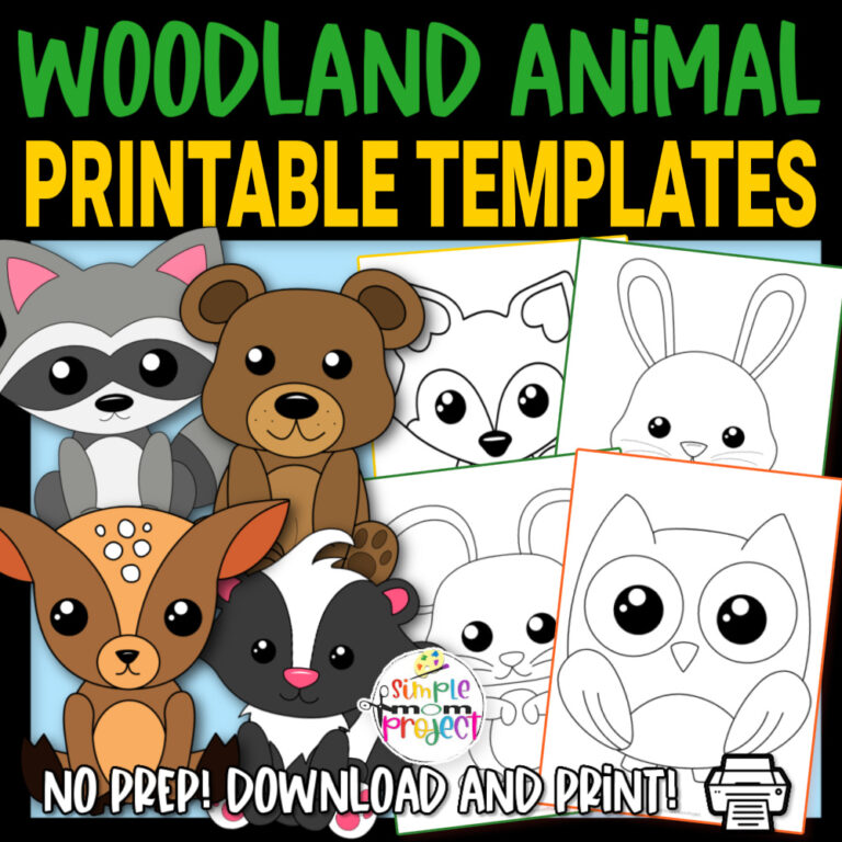Woodland Animal Printable Templates - Simple Mom Project Store