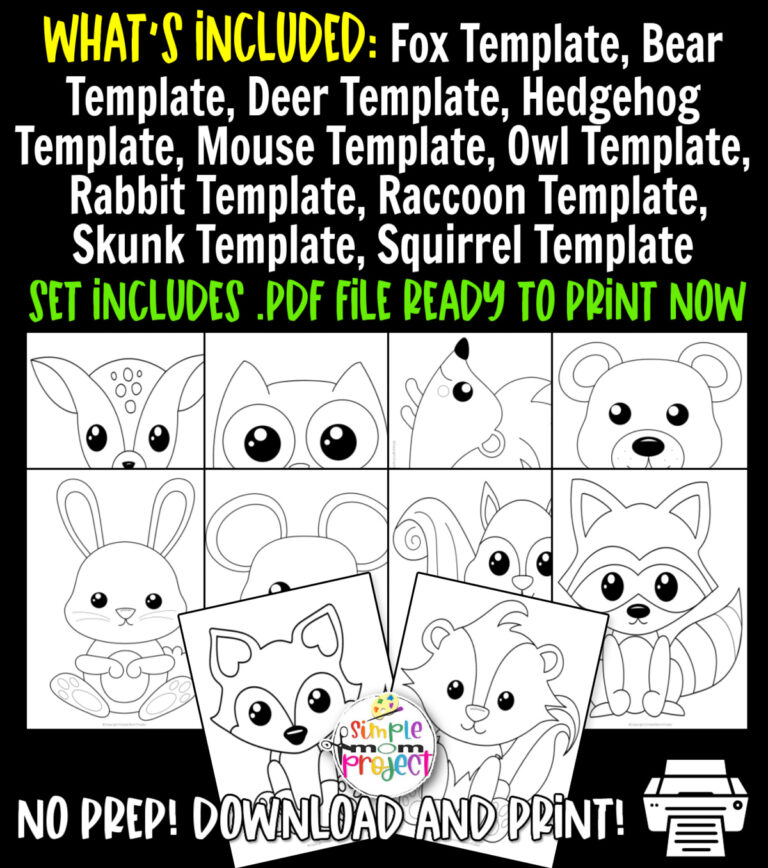 Woodland Animal Templates – 10 Printable Coloring & Craft Activities ...