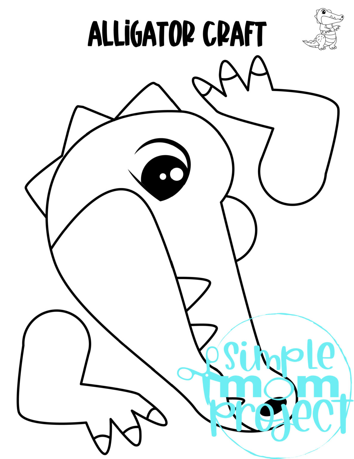 Alligator Paper Bag Puppet – Printable Craft Template for Kids – Simple ...