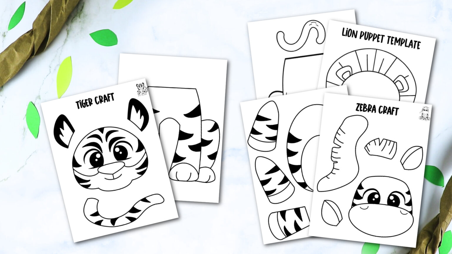 12 Adorable Zoo Animal Paper Bag Puppet Craft Printable Templates ...