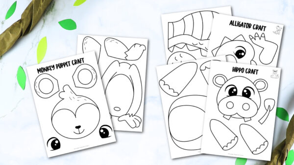6 Black and White Zoo Animal Puppet Craft Templates – Simple Mom ...