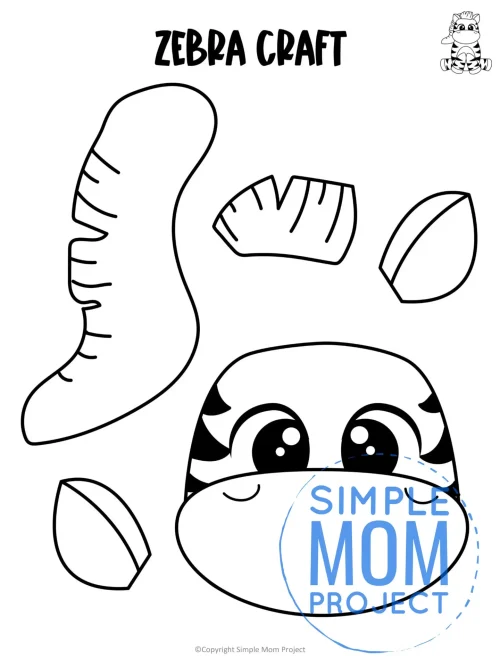 Zebra Paper Bag Puppet – Printable Craft Template for Kids - Simple Mom ...