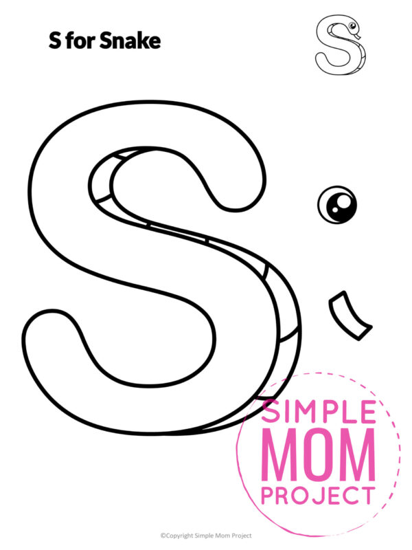 Black and White Alphabet Cut and Paste Craft Templates – Simple Mom ...