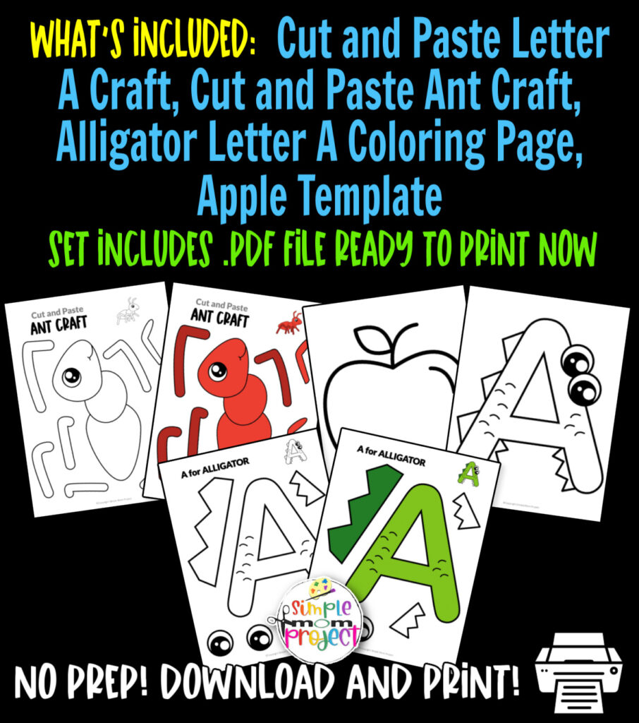 Easy and Fun Letter A Craft Printable Bundle Learning Activity for Kids ...