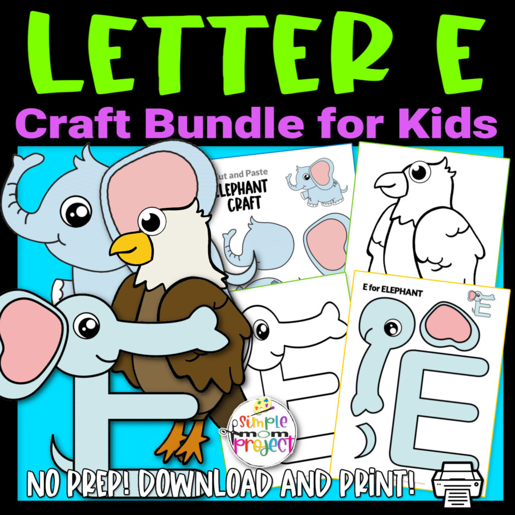 Easy and Fun Letter E Craft Printable Bundle Learning Activity for Kids ...