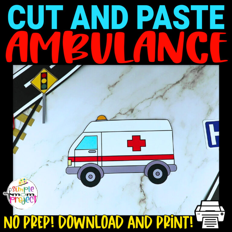 Ambulance Cut and Paste Craft - Simple Mom Project Store