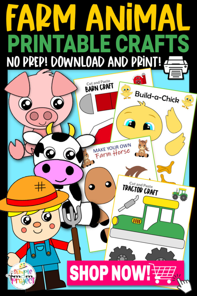 20 Build-a-Farm-Animal Cut and Paste Craft Templates – Simple Mom ...