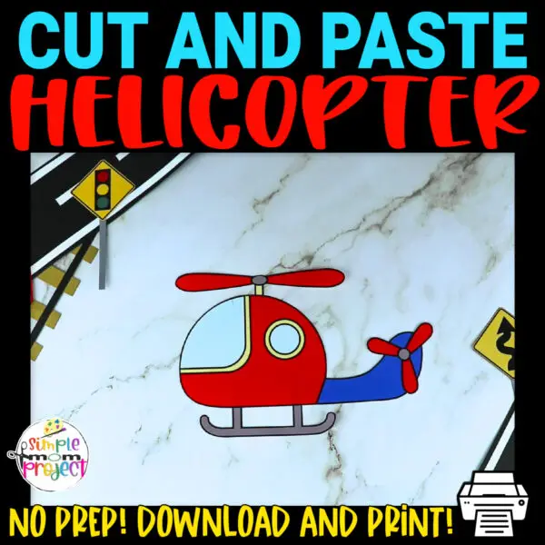 Helicopter Printable Cut and Paste Craft Template – Simple Mom Project ...