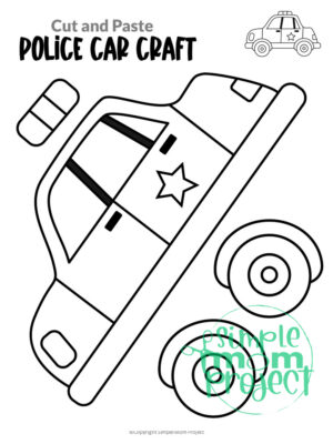 Police Car Cut and Paste Craft - Simple Mom Project Store