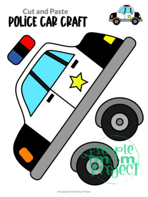 Police Car Cut and Paste Craft – Simple Mom Project Store