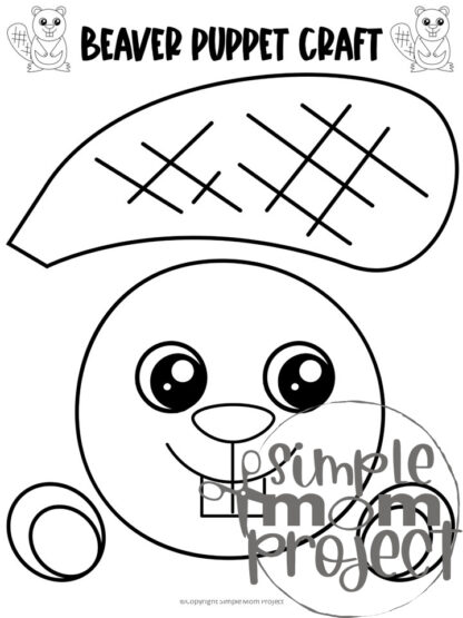 Beaver Paper Bag Puppet Craft Template - Simple Mom Project Store