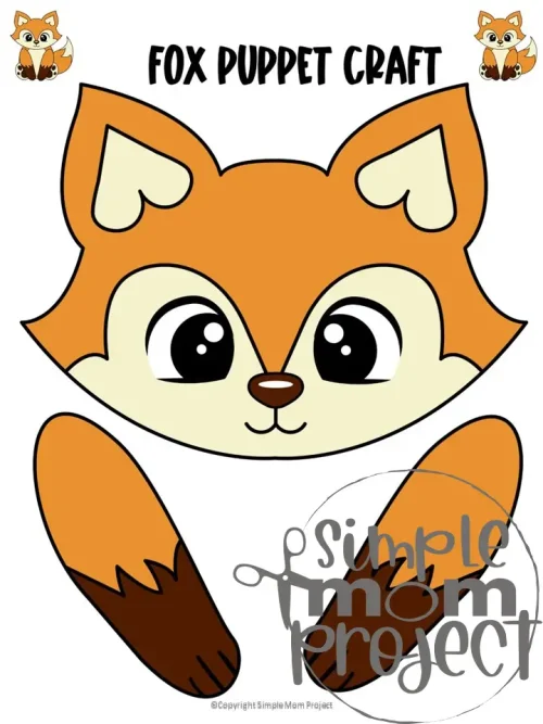 Fox Paper Bag Puppet Craft – Woodland Animal Printable for Kids ...