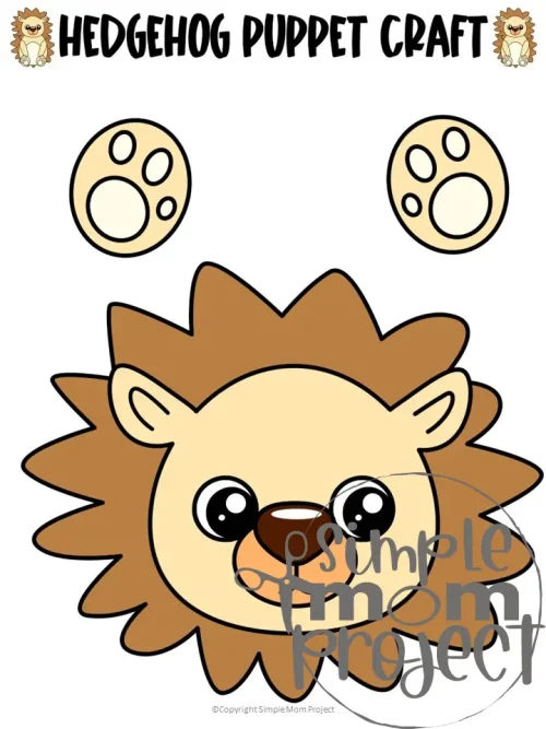 Hedgehog Paper Bag Puppet Craft – Woodland Animal Printable for Kids ...