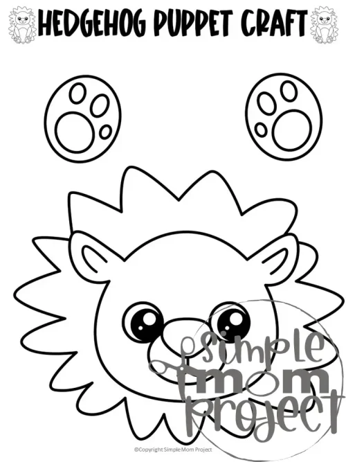 Hedgehog Paper Bag Puppet Craft – Woodland Animal Printable for Kids ...