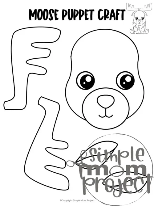 Moose Paper Bag Puppet Craft – Woodland Animal Printable for Kids