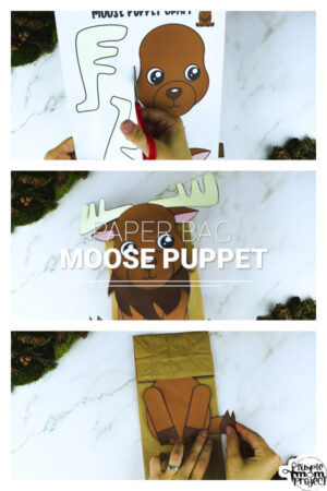 Moose Paper Bag Puppet Craft Template - Simple Mom Project Store