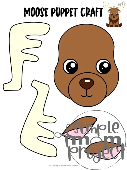 Moose Paper Bag Puppet Craft – Woodland Animal Printable for Kids