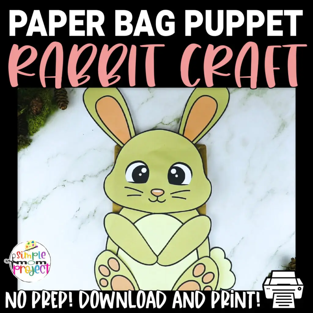 Easy Bunny Rabbit Paper Bag Puppet Craft Printable Template – Simple ...