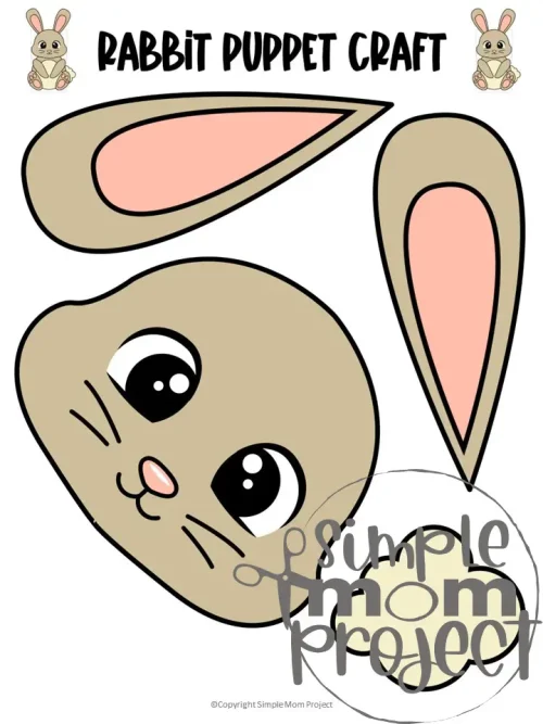 Rabbit Paper Bag Puppet Craft – Woodland Animal Printable for Kids