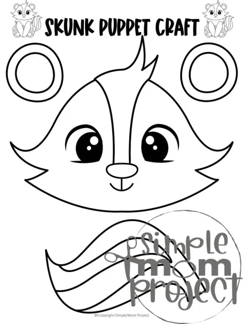 Skunk Paper Bag Puppet Craft | Woodland Animal Printable for Kids ...