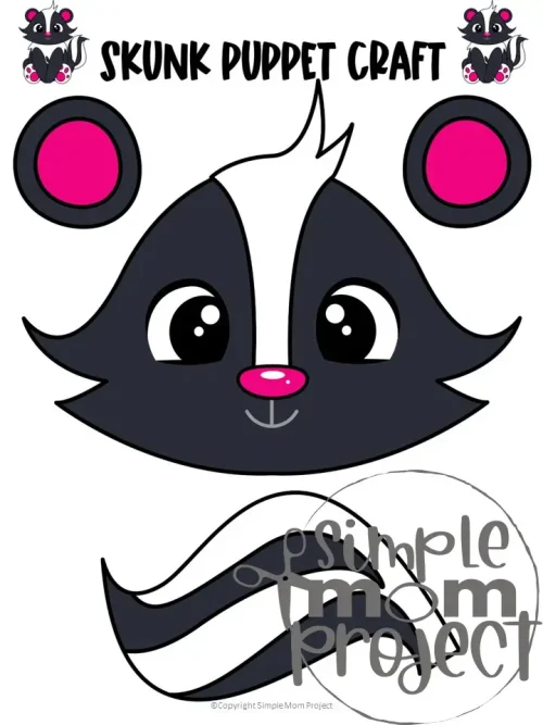 Skunk Paper Bag Puppet Craft | Woodland Animal Printable for Kids ...