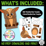 Deer Paper Bag Puppet Craft Template - Simple Mom Project Store