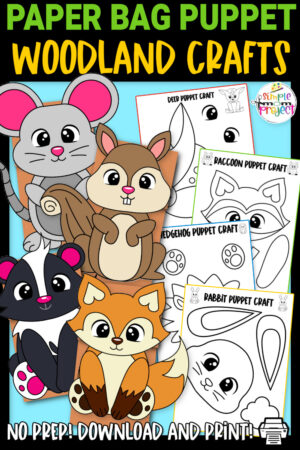 Full Colored Woodland Animal Puppet Craft Templates - Simple Mom ...