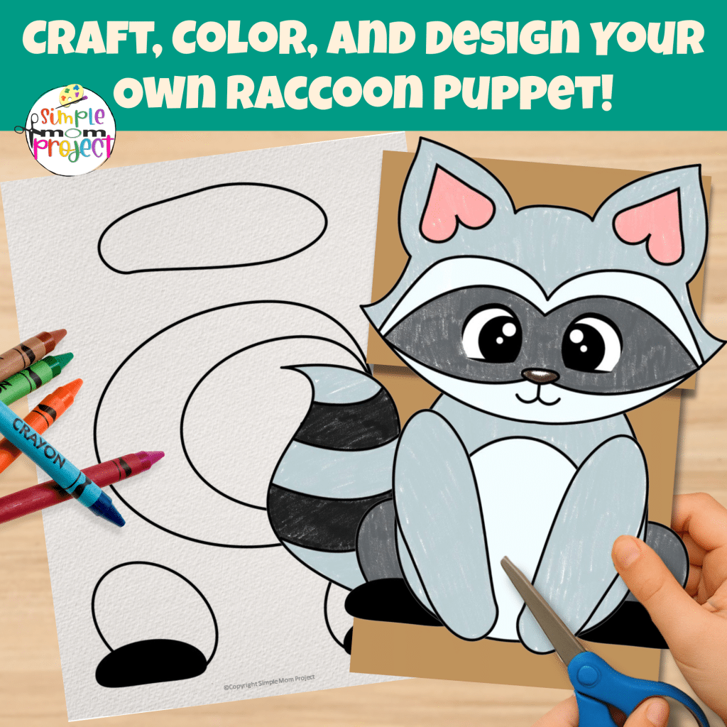 Raccoon Paper Bag Puppet – Printable Craft Template for Kids - Simple ...