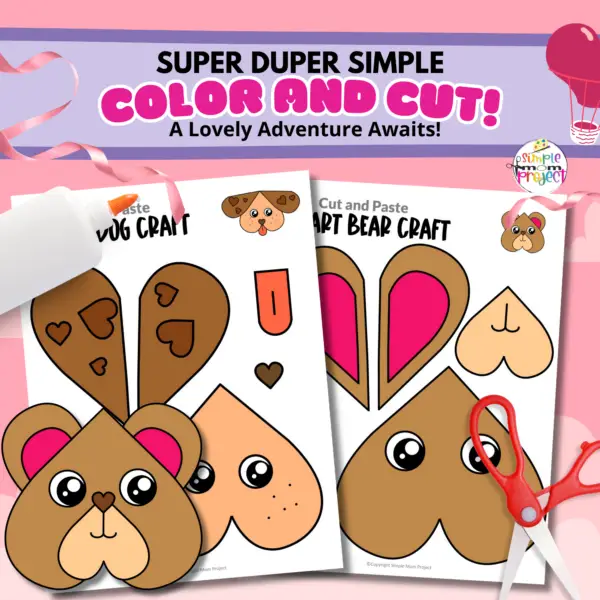 10 Full Colored Heart Animal Crafts for Kids – Simple Mom Project Store
