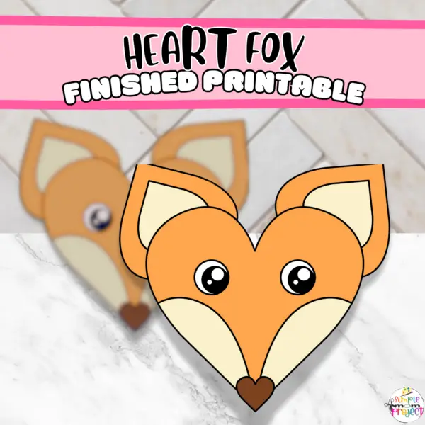 Printable Heart Fox Cut and Paste Craft for Kids – Simple Mom Project Store