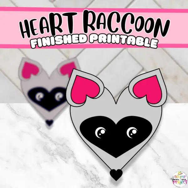 Heart Raccoon Cut and Paste Craft – Simple Mom Project Store