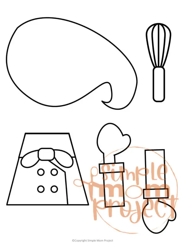 Chef Paper Bag Puppet Craft Printable Community Helper Template ...