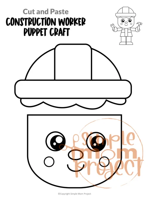 Community Helpers Puppets – 10 Black & White Paper Bag Craft Templates ...