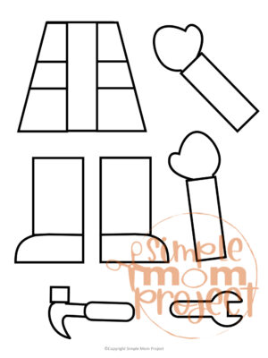 Construction Worker Paper Bag Puppet Craft Template - Simple Mom ...